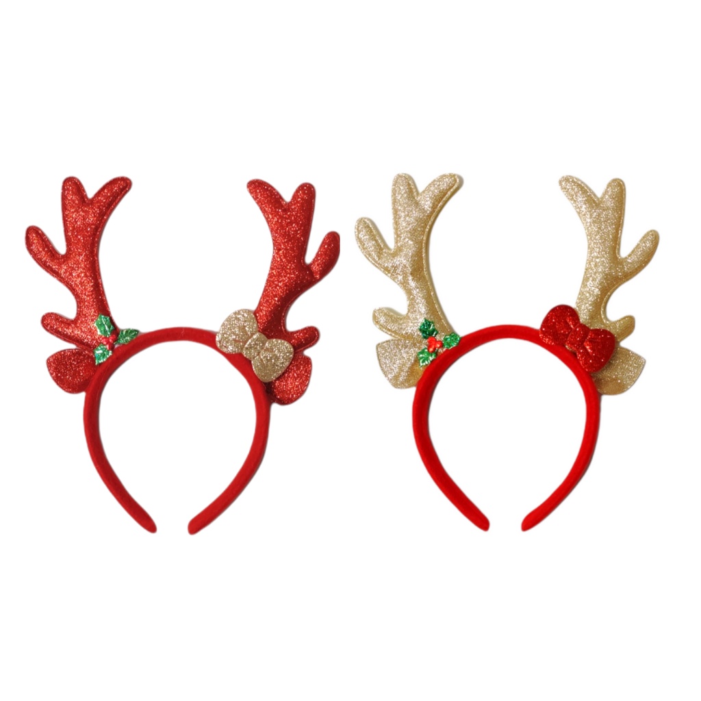 Jual Bando Natal Tanduk Rusa Bermotif - XACC568 | Shopee Indonesia