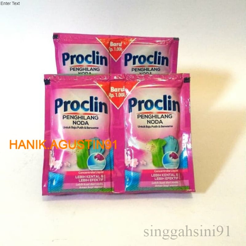 Jual SS91 Proclin pemutih sachet anti bakteri + disinfektan(isi 12pcs ...