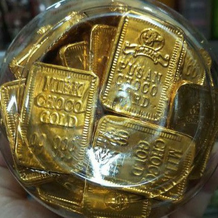 Jual Cokelat Emas Batangan Pusan - Coklat Emas Batangan (1toples isi ...
