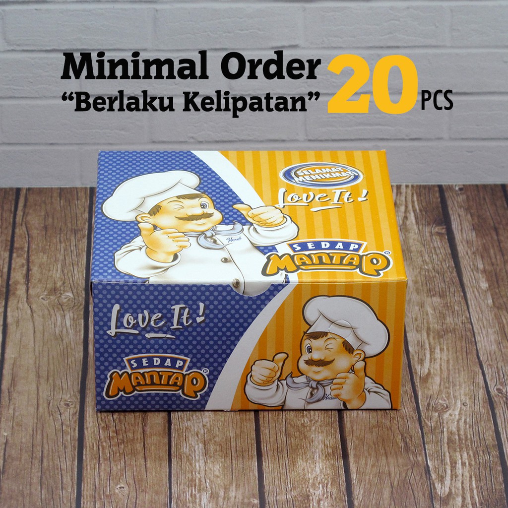 Jual Dus Snack Sedap Mantap / Box Snack Sedap Mantap Ukuran 12 x 14 / Dus Box Kue Hansel ...