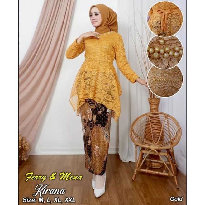 Jual Set Tunik Brokat Mix Mutiara pesta Modern//Set Tunik Termurah dan ...