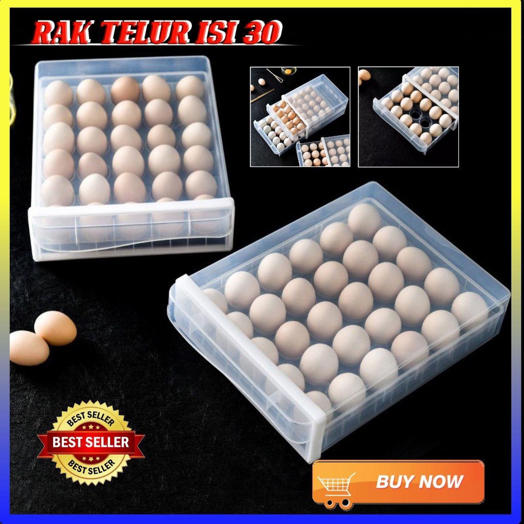 Jual TEMPAT BOX TELUR 30 SEKAT / KOTAK TELUR EGG ORGANIZER - 100255 ...