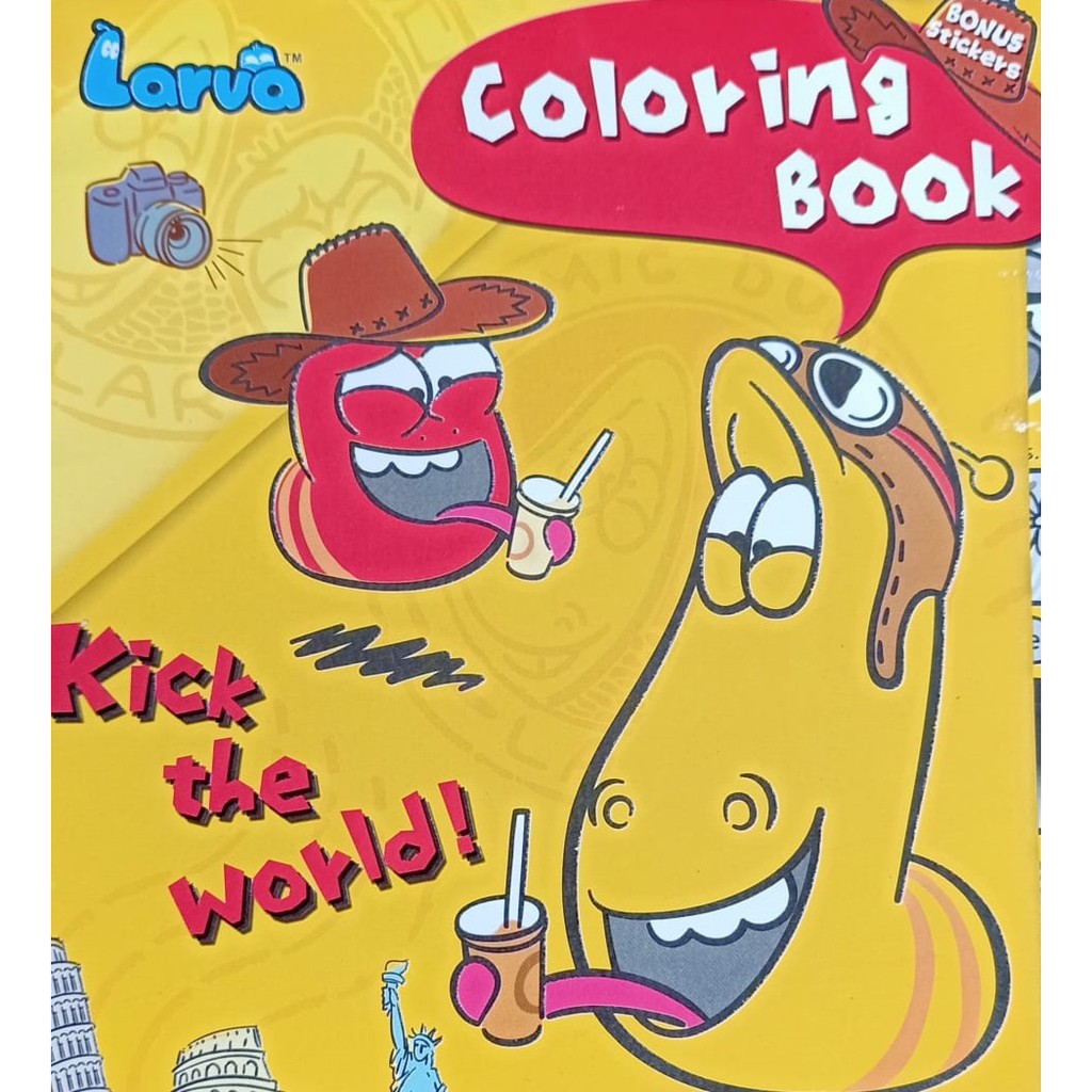 Jual Buku Mewarnai/ Coloring Book Larva Kick The World! | Shopee Indonesia