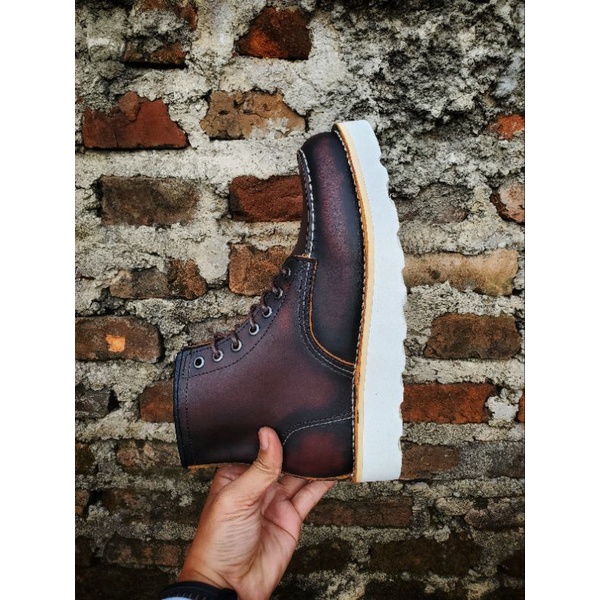Jual Moc Toe Brush Off - Sepatu Boots Moc Toe Model Redwing Kulit Sapi ...