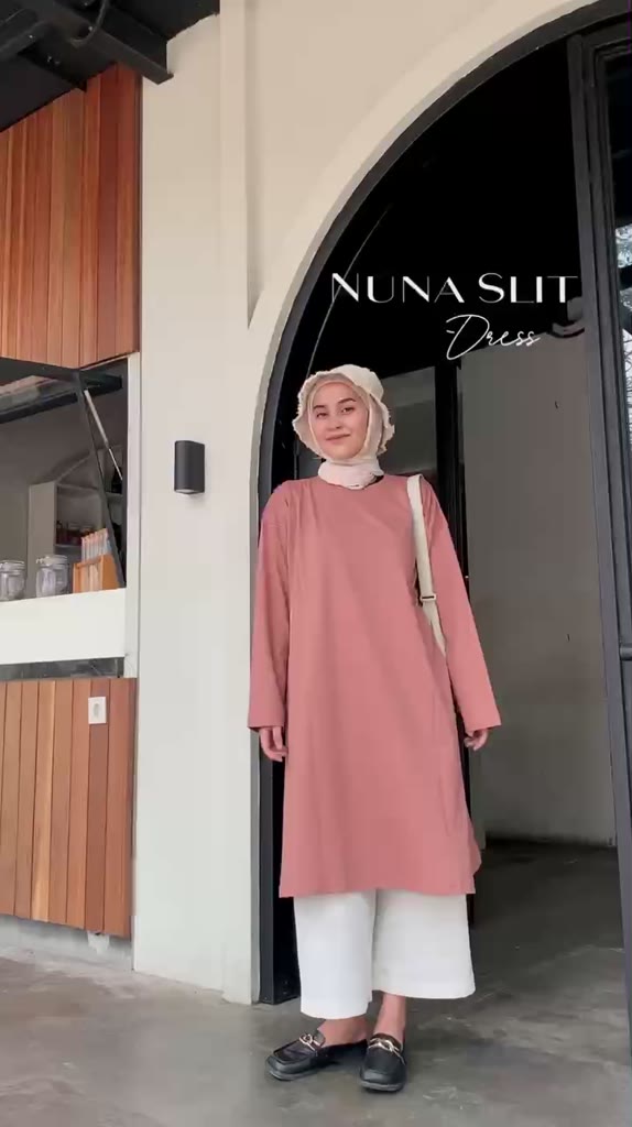 Jual NUNA SLIT DRESS KAOS COTTON COMBED JUMBO OVERSIZED POLOS LENGAN ...