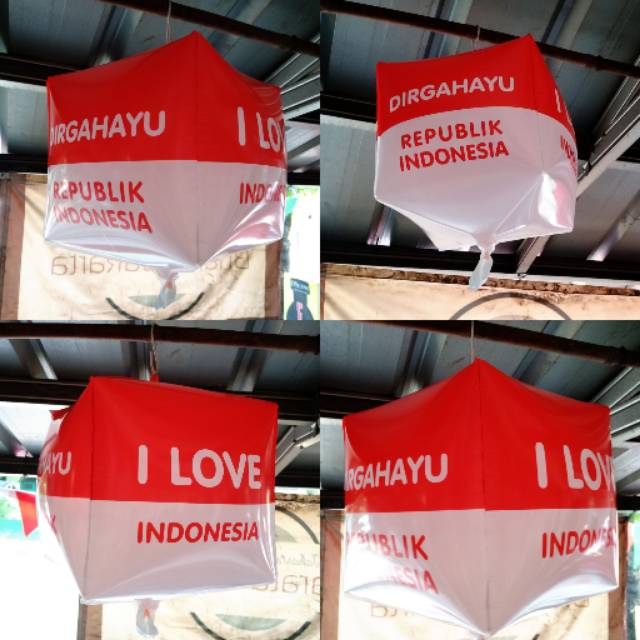 Jual Balon Hias Agustusan Aksesoris Dekorasi Hut RI Balon Kotak Merah ...