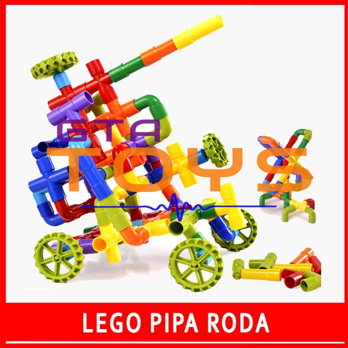 Jual Gta Block Pipa Lego Plastik Tebal Ada Pipa + Roda Isi 45pcs ...