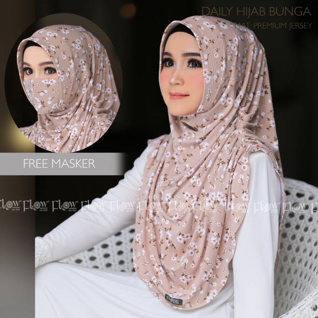 Jual Hijab Daily Bunga HANUM Original Flow Idea | Shopee Indonesia