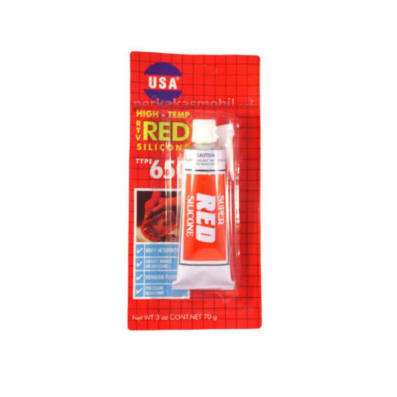 Jual Lem Red Silicone KECIL / Lem Gasket Merah Tahan Panas/ Auto Sealer ...