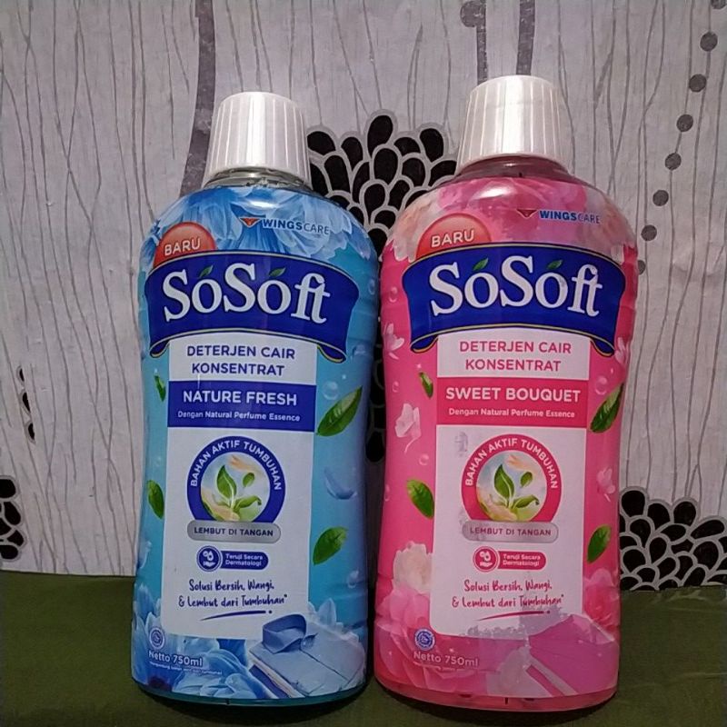 Jual sosoft 700/750ml, detergen cair,sabun cuci cair,deterjen botol ...