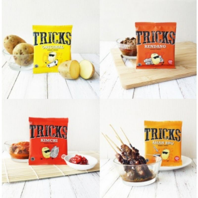Jual TRICKS BISKUIT KENTANG POTATO BAKED CHIPS 1BOX ISI 10 PCS | Shopee ...
