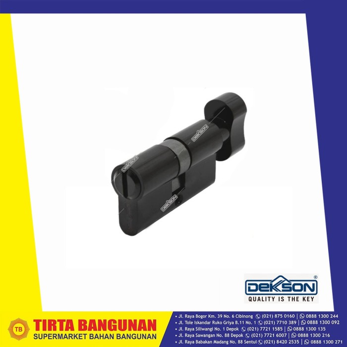 Jual DEKKSON CYLINDER CYL BK DL 60 MM MATT BLACK SILINDER KUNCI WC | Shopee Indonesia