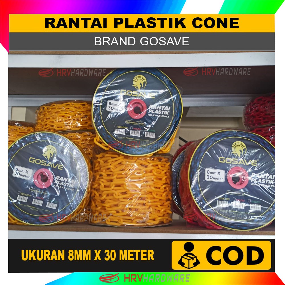 Jual RANTAI CONE KERUCUT LALU LINTAS PLASTIK SAFETY TRAFFIC CONE 8MM X ...