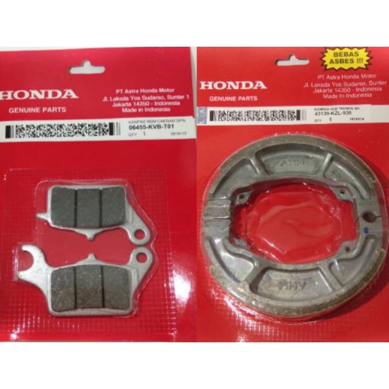 Jual Paket Kampas rem dispad depan belakang VARIO, BEAT, SCOOPY, SPACY ...