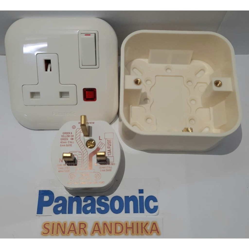 Jual Stop Kontak Ac Panasonic 1 Set Putih Wbj1214W-3K | Shopee Indonesia