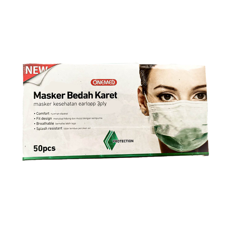 Jual Masker Medis 3 Ply Ear Loop Surgical Disposable Mask ONEMED warna ...