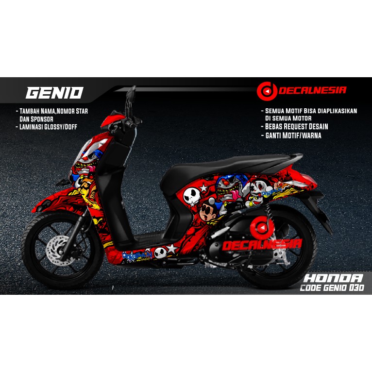 Jual Decal Motor Genio Stiker Genio Decal Genio Full Body Stiker Motor ...