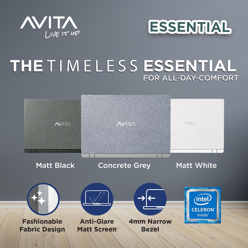 Jual Laptop Murah AVITA ESSENTIAL CELERON N4020 4GB/128GB SSD win10 ...
