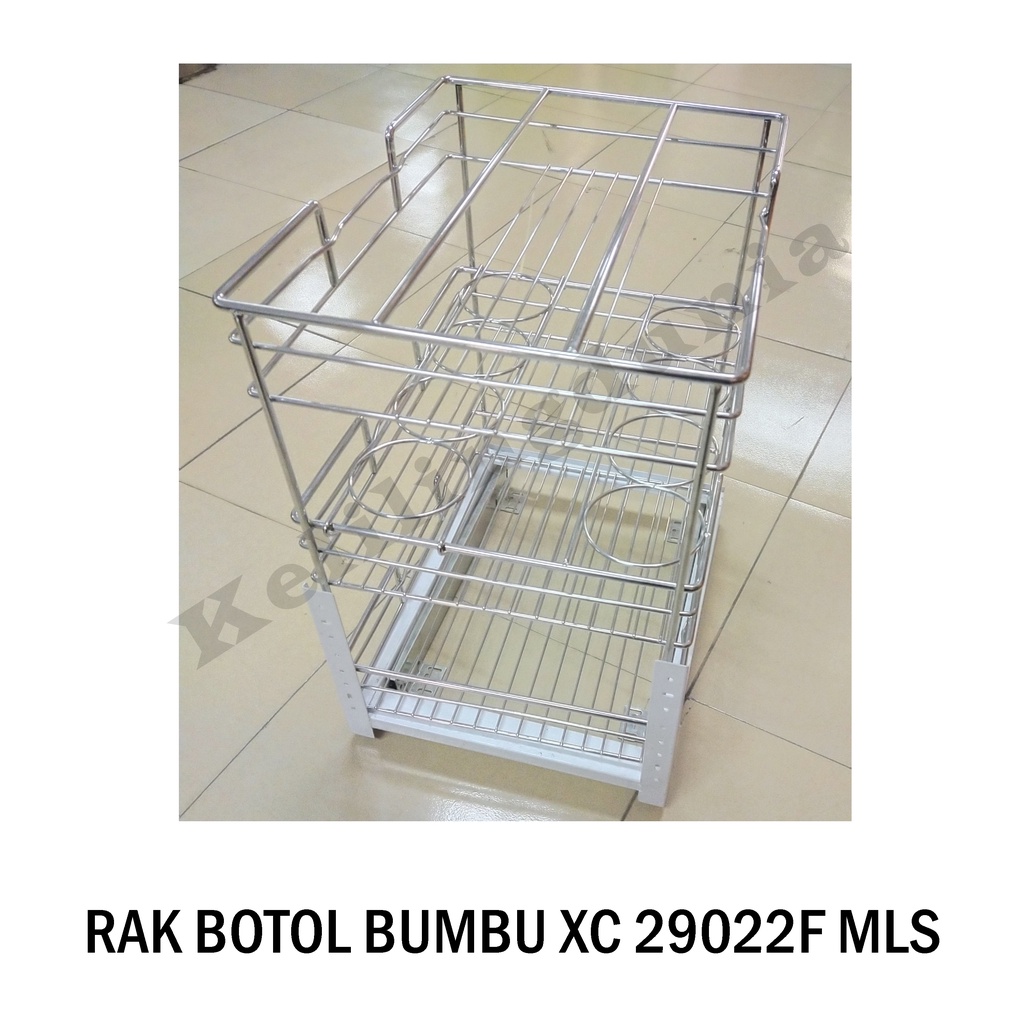 Jual Rak Botol Bumbu XC 29022F MLS Gelas Mangkuk Sistem Rel Tarik ...