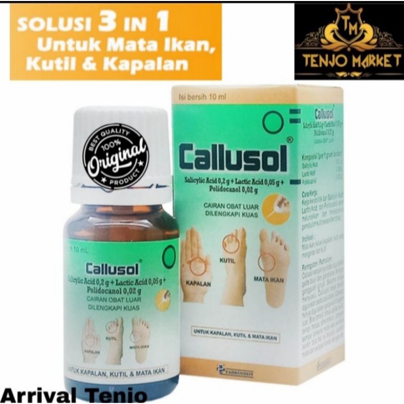 Jual CALLUSOL 10 ML OBAT KUTIL, KAPALAN, MATA IKAN / KALUSOL 10ML ...