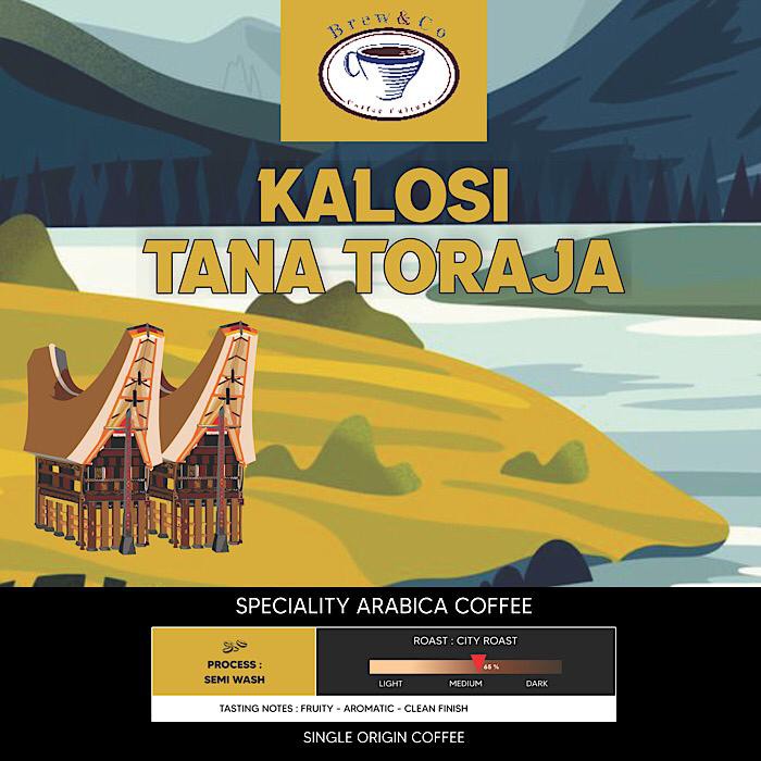 Jual Biji Kopi Arabika Kalosi Tanah Toraja Brew&Co 200 gr - Arabica ...