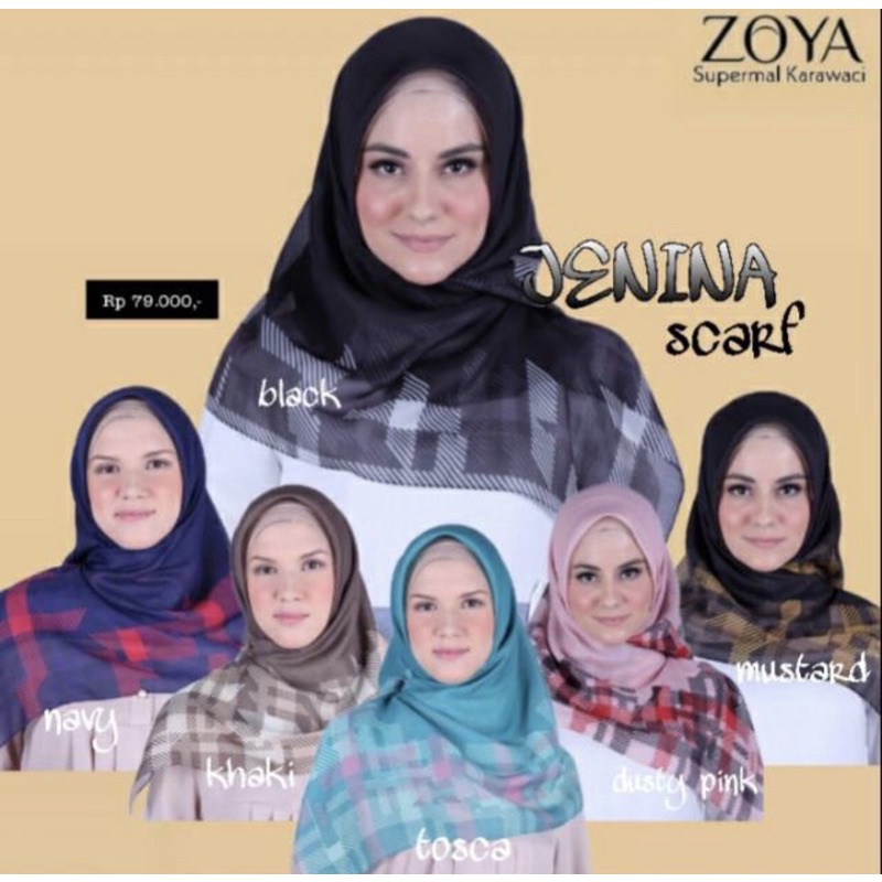 Jual jenina scarf Zoya (ready warna baby pink) | Shopee Indonesia