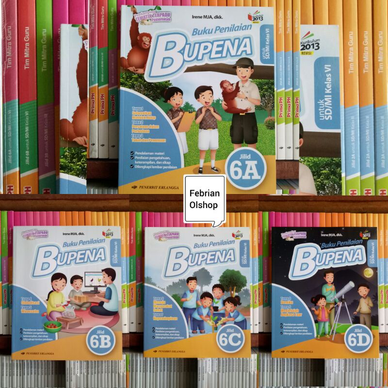 Jual BUKU BUPENA 6A 6B 6C 6D SD/MI KELAS 6 REVISI K13N ERLANGGA | Shopee Indonesia