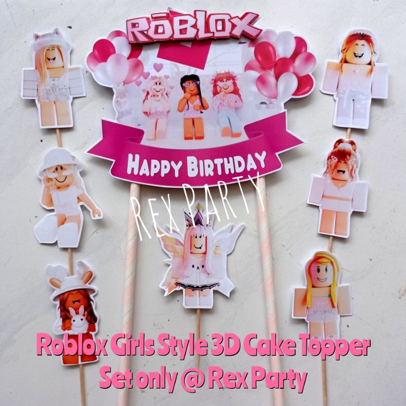 Jual Roblox Girls Cake Topper/Cake Topper 3D Roblox Girl Stylish/Topper ...
