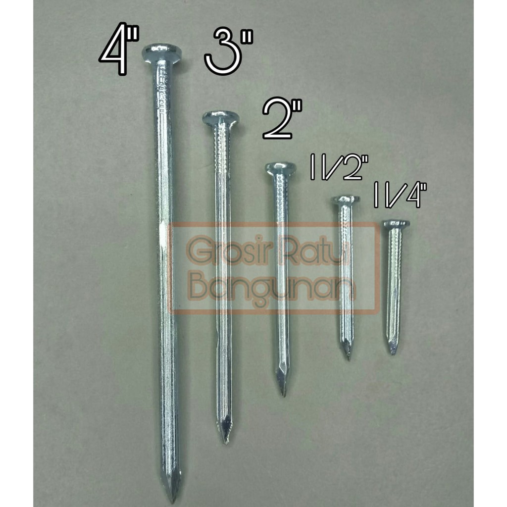 Jual Paku Beton / Paku Tembok 1" 2" 3" 4" 5" SUPER BAJA KUAT 1KG UK ...