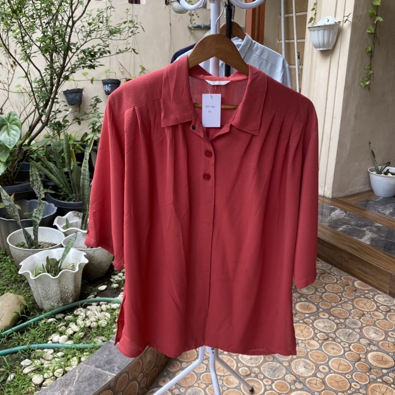 Jual Kemeja Merah Polos Tangan Pendek | Shopee Indonesia