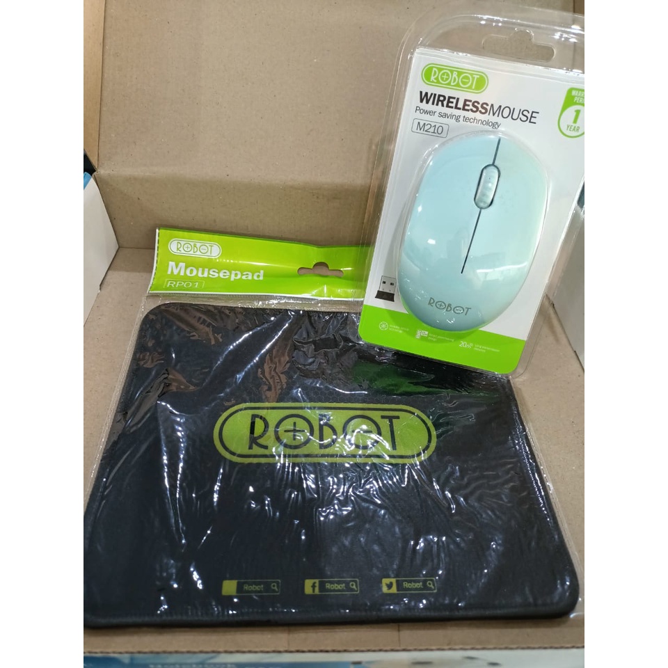 Jual Paket Robot Mouse Wireless M210 dan Mouse Pad MP01 Anti Slip ...