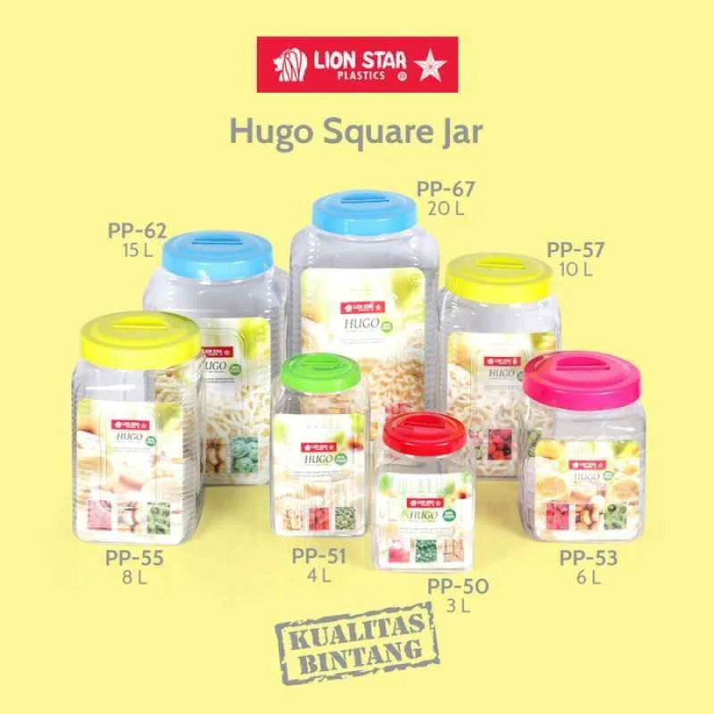 Jual LION STAR TOPLES HUGO SQUARE 4 LITER PP-51 STOPLES KOTAK PLASTIK ...