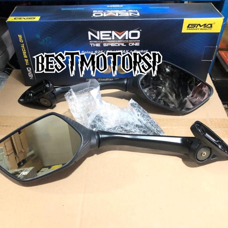 Jual SPION NEMO 1001 R15 R25 NMAX NEMO PANJANG KARBON PLUS BREKET ...