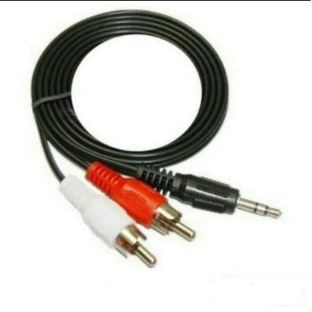 Jual Kabel Rca 2x1 hitam Kabel AUX 2 x1 | Shopee Indonesia