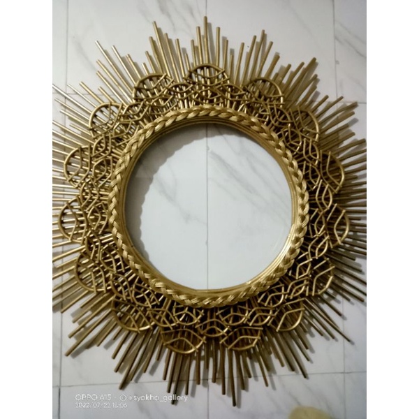 Jual frame rotan gold/ frame cermin rotan | Shopee Indonesia