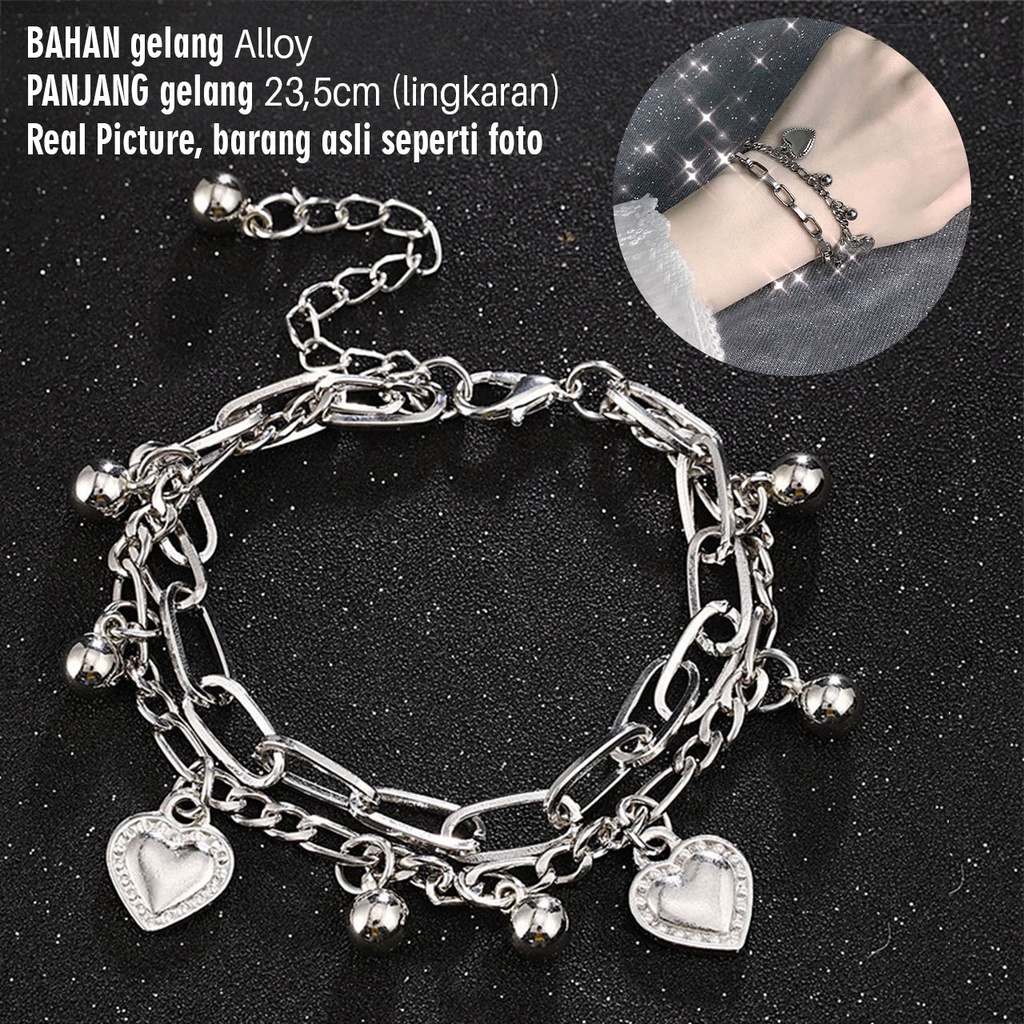 Jual gelang bear love silver rantai rante anak dewasa besi aesthetic ...