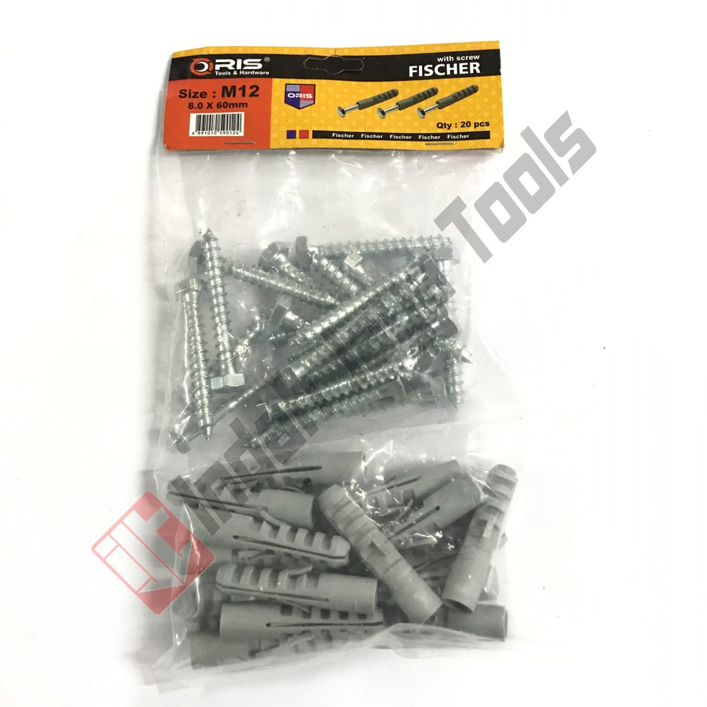 Jual ORIS Fischer Skrup Set S12 - Fisher sekrup Baut Tembok M12 ...
