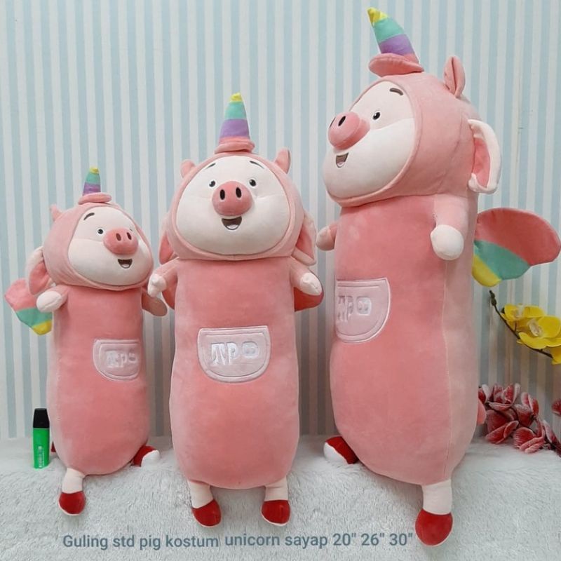 Jual Boneka Guling Standing Pig Babi Costum Size 45cm/Boneka Babi ...