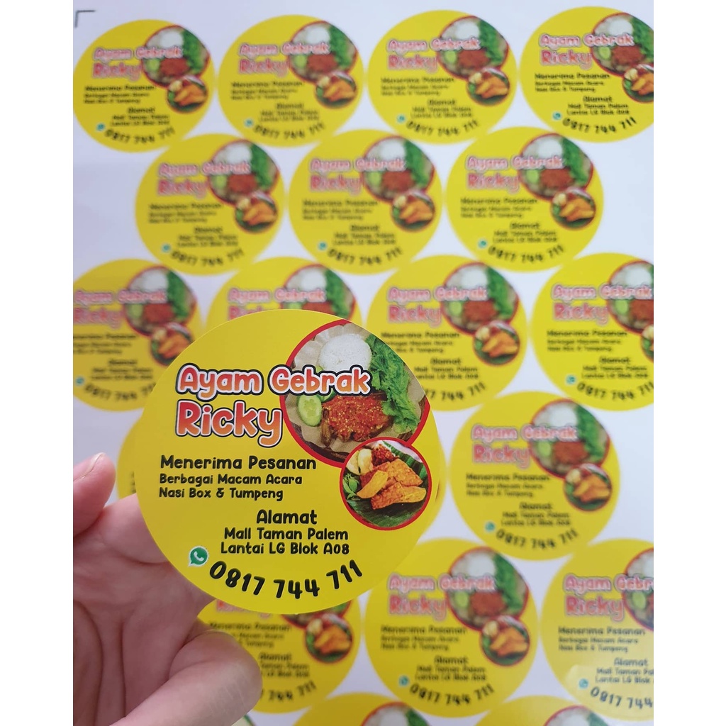 Jual CETAK STICKER / STIKER LABEL MAKANAN SNACK PRODUK BAHAN CROMO ...