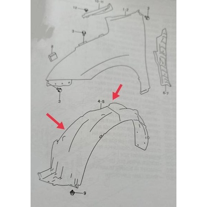 Jual Liner Lining Fender Depan All New Baleno Original SA3 | Shopee ...