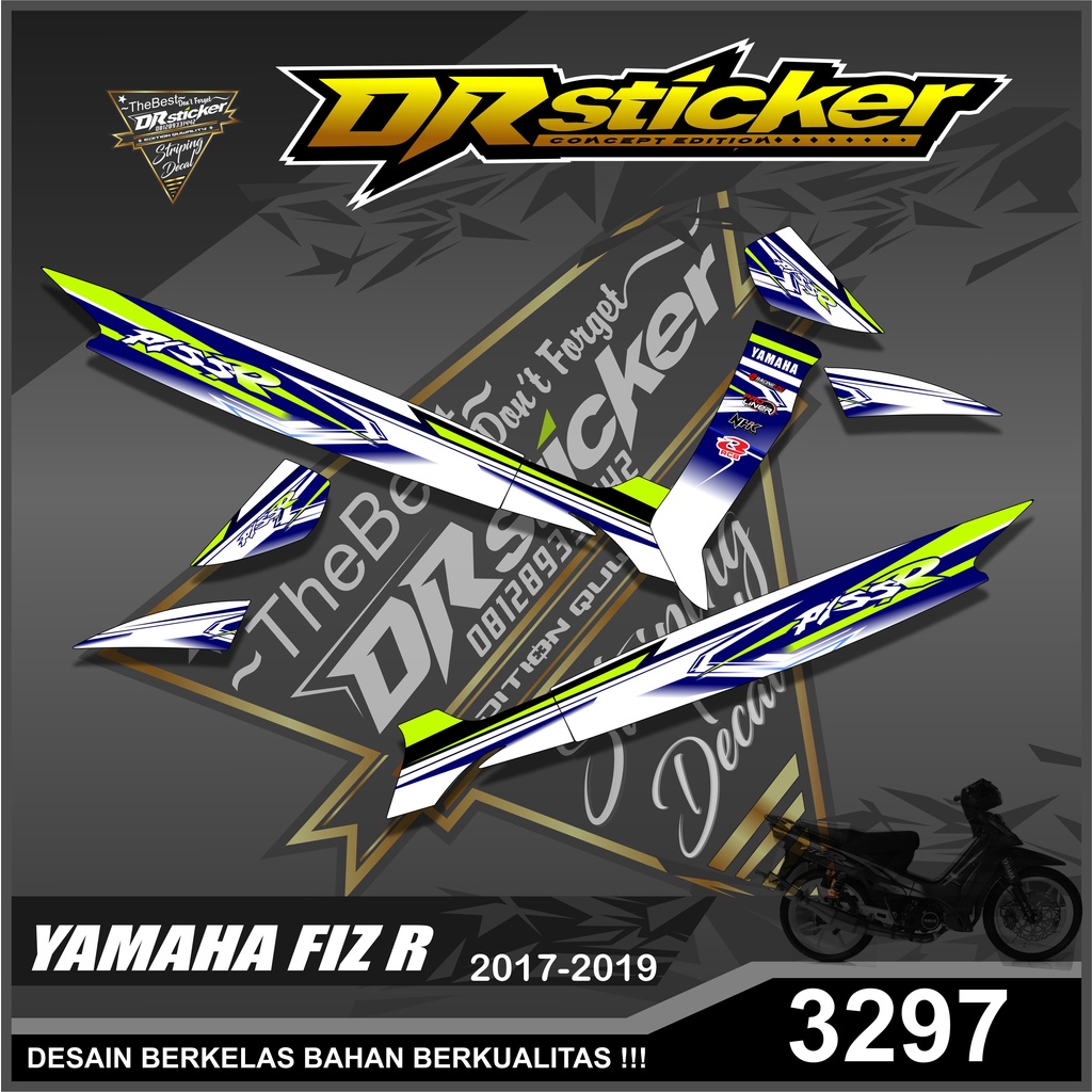Jual 3297 Striping Yamaha Fiz r List Variasi Racing Semi Full- Sticker ...