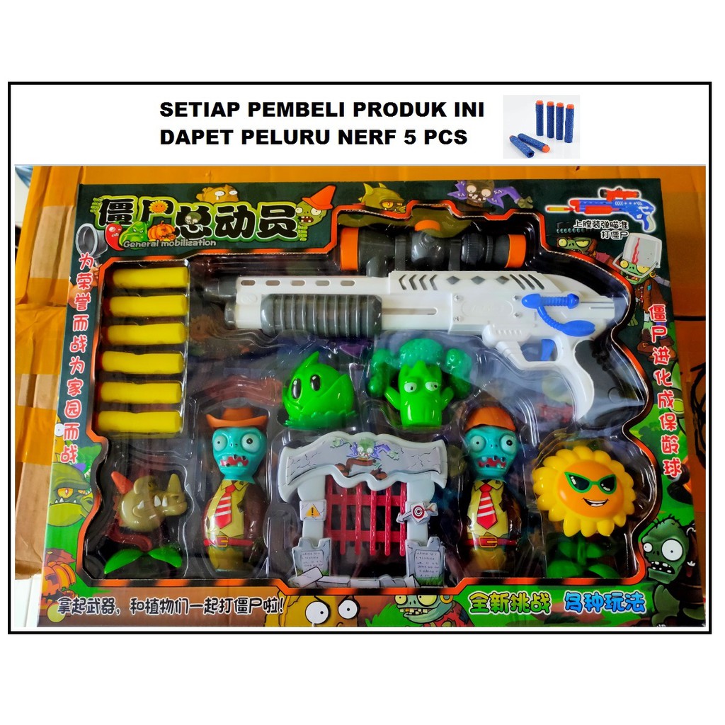 Jual 2024 MAINAN ANAK ZOMBIE VS PLANT SHOOT NERF FIGURE ZOMBIES WAR DIY ...