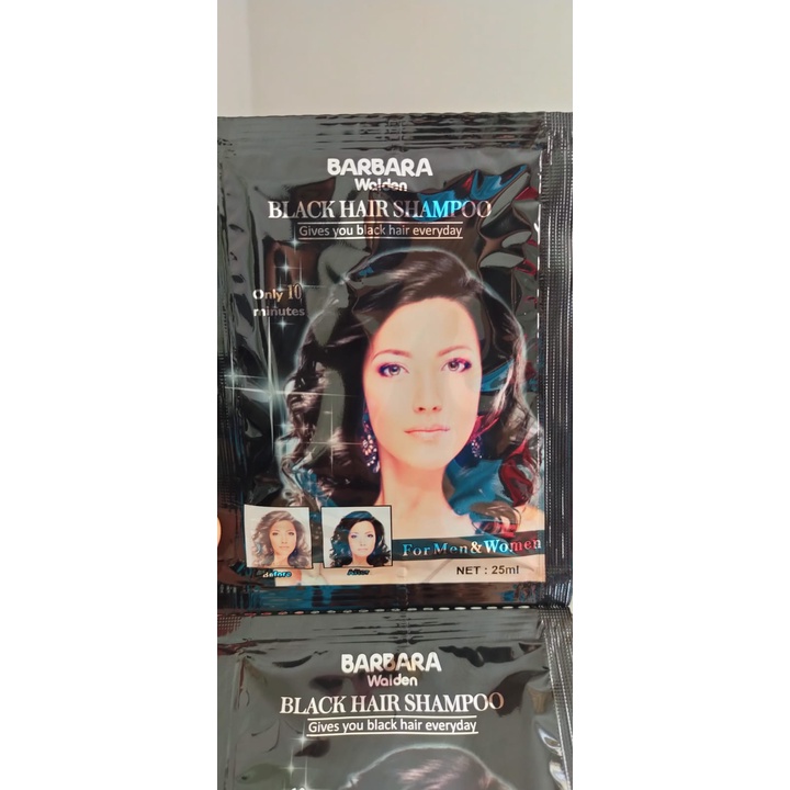 Jual BARBARA WOLDEN BLACK HAIR SHAMPOO SACHET 25 ML (SHAMPOO PENGHITAM ...