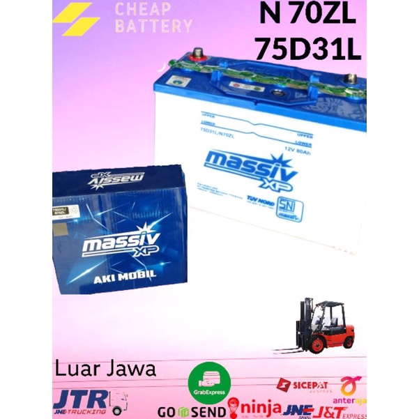 Jual aki mobil basah forklift n70zl 75d31l 12v 80ah massiv xp | Shopee ...