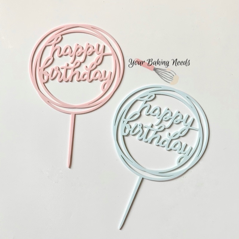 Jual Cake Topper Happy Birthday Bulat / Topper Kue Ulang Tahun | Shopee ...