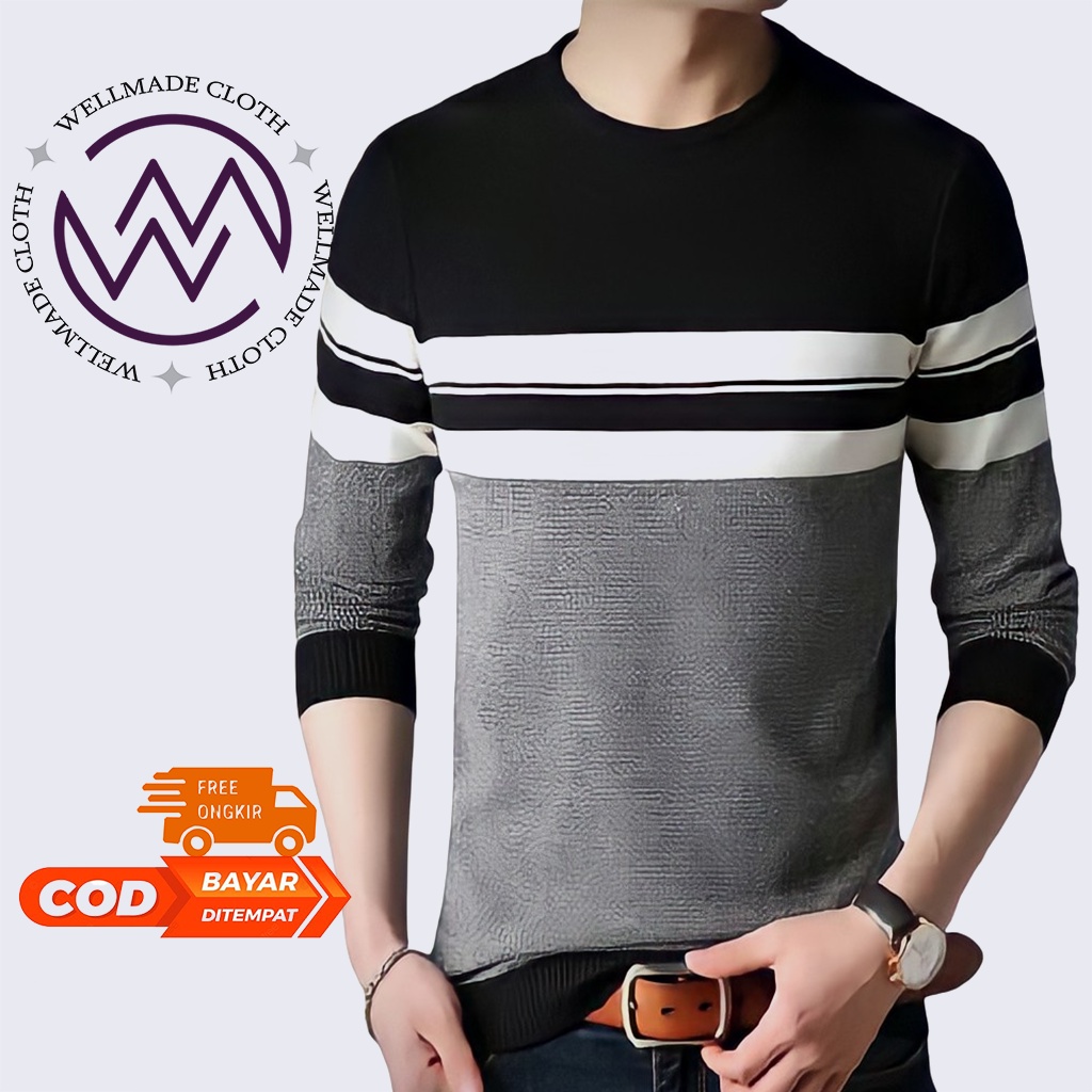 Jual Sweater Rajut Pria Switer Pria Rubber 12 Gauge Halus dan Tebal ...