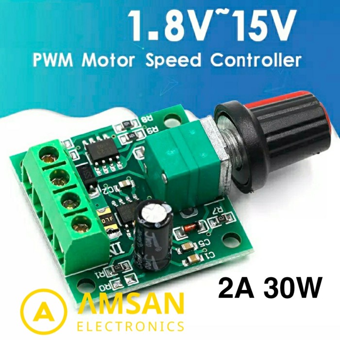 Jual Dimmer DC Motor Speed Controller PWM 1.8-15V 2A 30V 1803BK Lampu ...