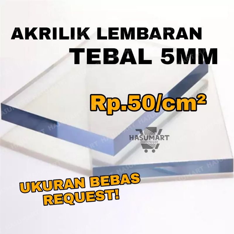 Jual Akrilik Lembaran 5mm Bebas Custom! Rp.50/cm² (Kaca Acrylic Sheets) | Shopee Indonesia