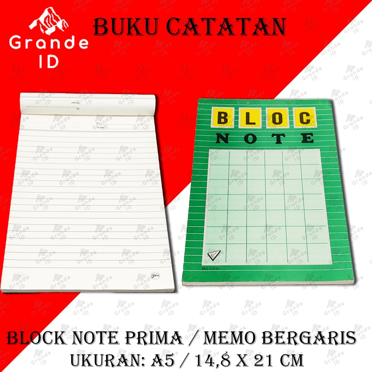 Jual BLOCK NOTE KNI / MEMO / BUKU CATATAN BERGARIS / BUKU CATATAN ...