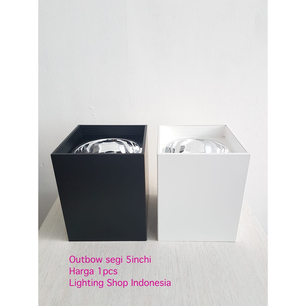 Jual Lampu downlight outbow segi 5in kotak lampu plafon tempel dinding ...